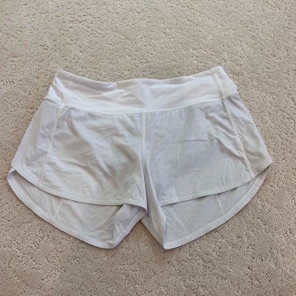 lululemon athletica | Shorts | Lululemon White Low Rise Speed Up Shorts ...